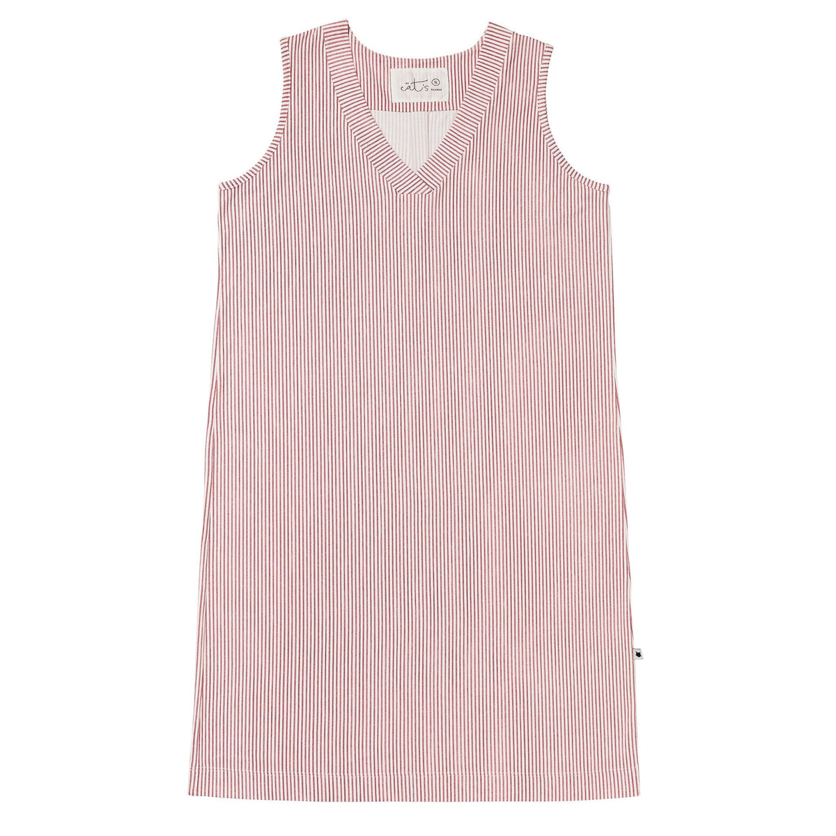 Simple Stripe Pima Knit Nightgown - Red – The Cat's Pajamas