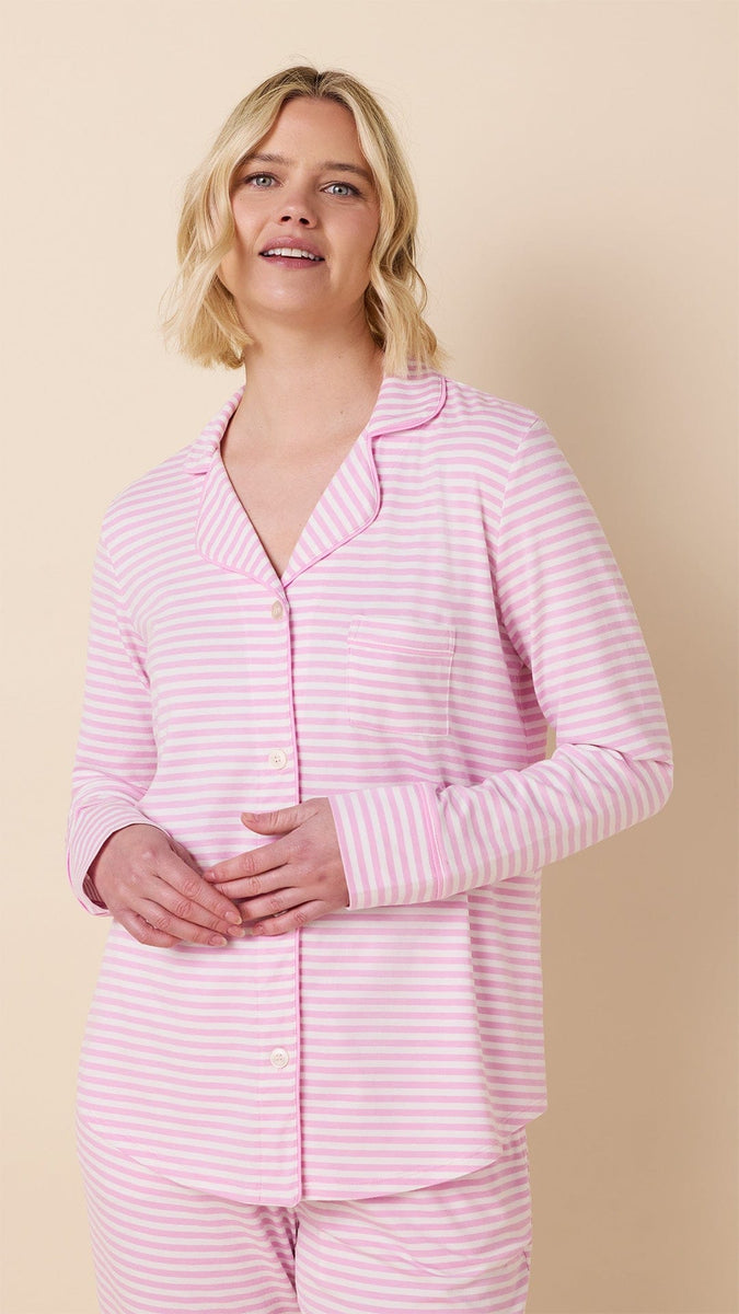 Essential Stripe Pima Knit Pajama - Pink Moment – The Cat's Pajamas