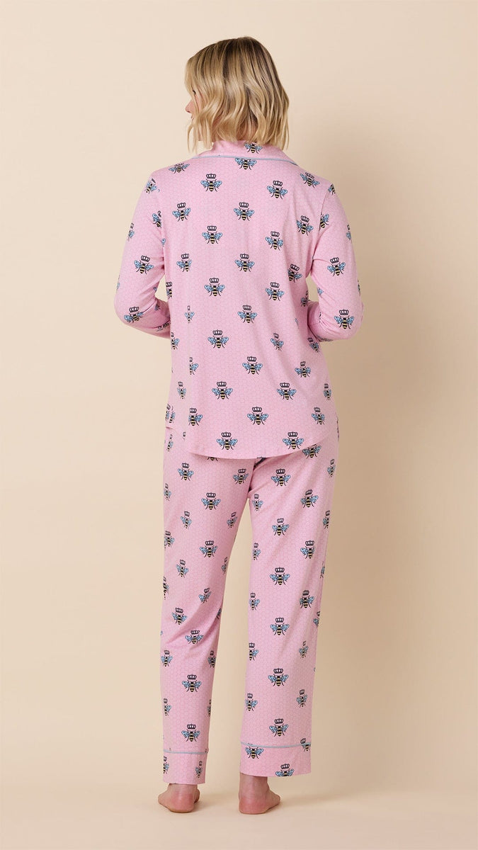 Queen Bee Pima Knit Long-Sleeved Pajama - Pink – The Cat's Pajamas