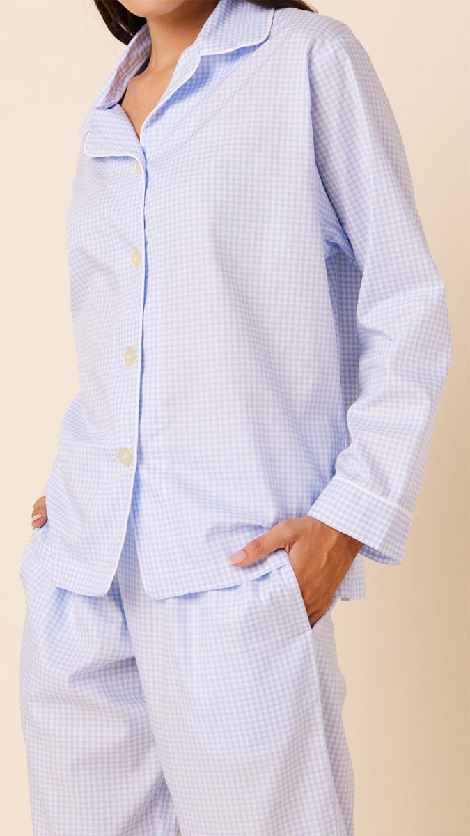 Classic Gingham Luxe Pima Pajama - Blue – The Cat's Pajamas
