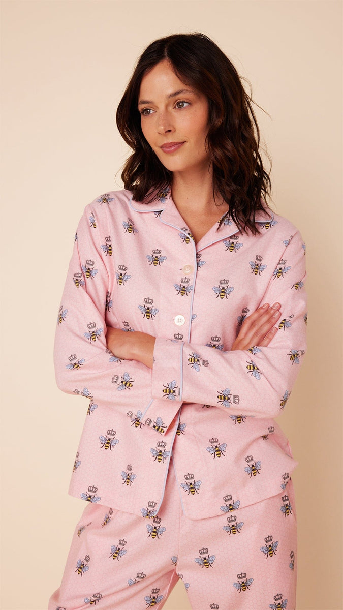 Queen Bee Flannel Pajama - Pink – The Cat's Pajamas